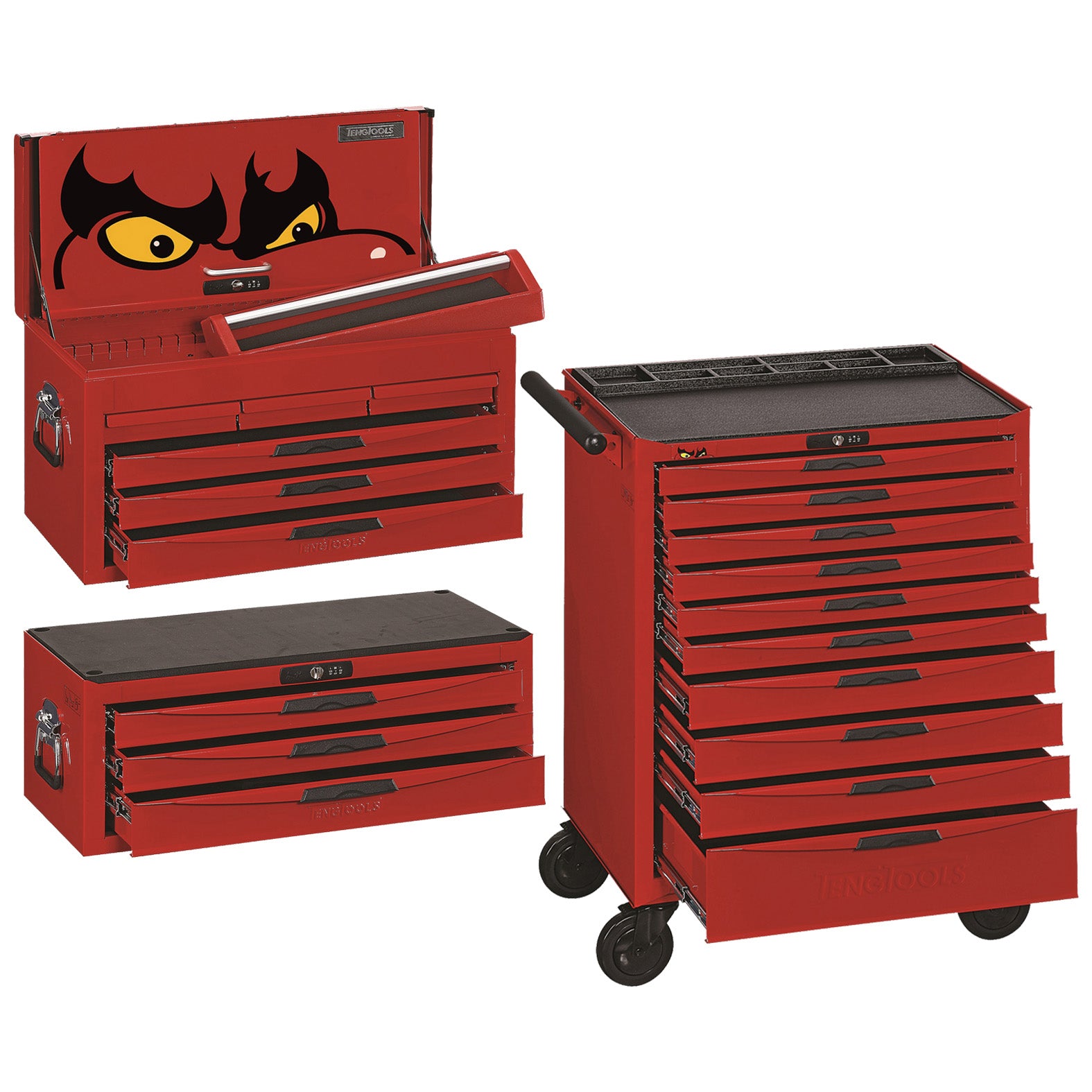 Teng Tools 8 Series 10 Drawer Roller Cabinet, 3 Drawer Middle And 6 Dr ...