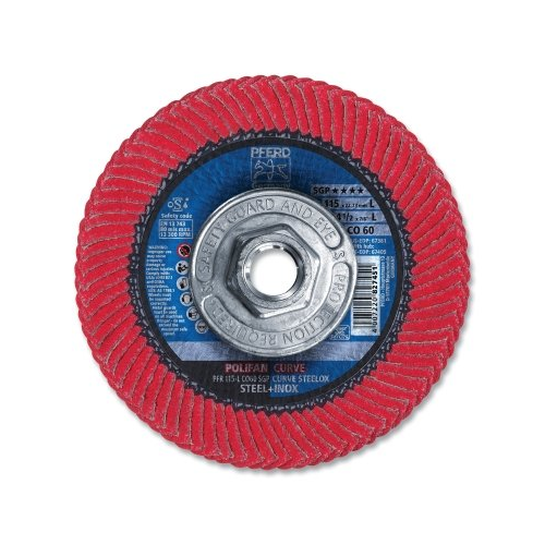 Pferd Polifan® Sgp Co-Curve Flap Wheel, 4-1/2 Inches Dia, 60 Grit, 133 ...