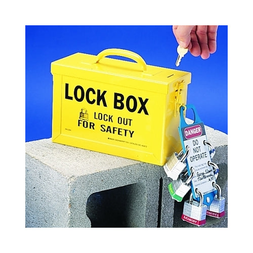 Brady Lock Box, 10 Inches L X 6 Inches H X 4 Inches W, Yellow - 1 per ...