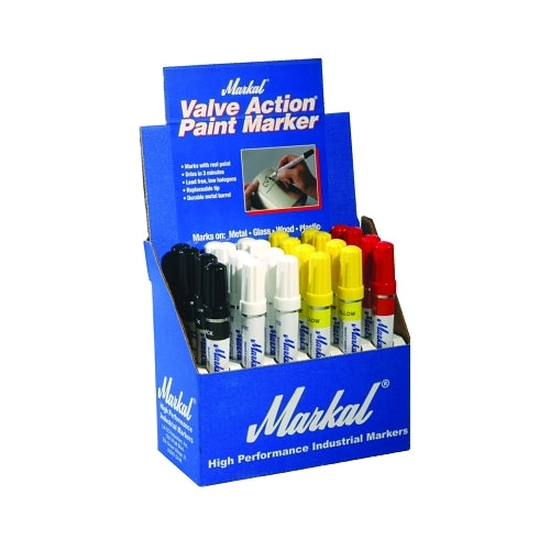 Markal Valve Action Paint Marker Counter Displays, (8)White;(8)Yellow ...