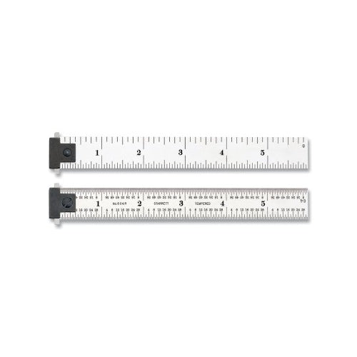 Ls Starrett Steel Rule, 6 In, 4R, Steel, Spring Tempered, Hook - 3 per ...