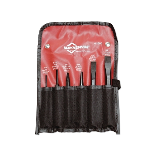 Mayhew Tools 6 Pc Punch & Chisel Kits, Round, Beveled,,Pointed, Englis ...