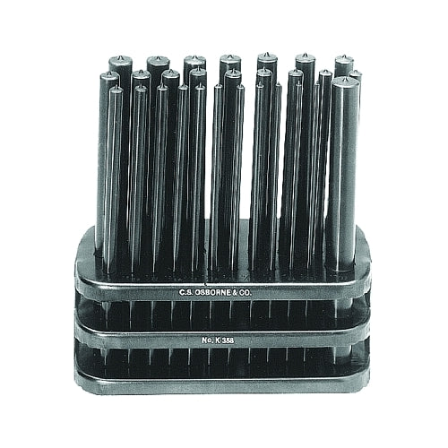 Cs Osborne Punch Sets, Transfer Punch Set, Round, English, 28 Punches ...