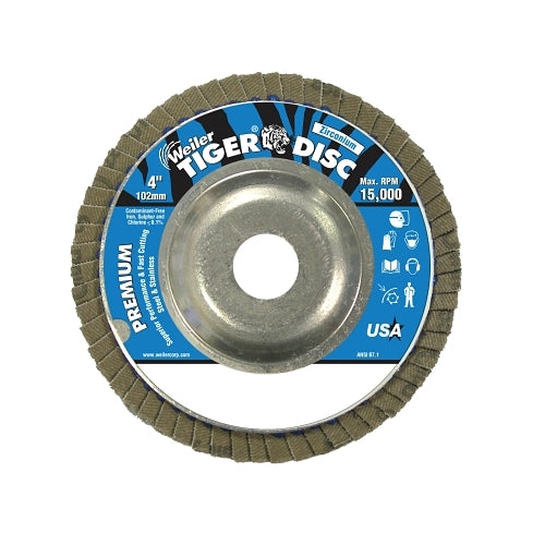 Weiler Tiger Disc Angled Style Flap Discs, 4 In, 40 Grit, 5/8 Arbor, A ...