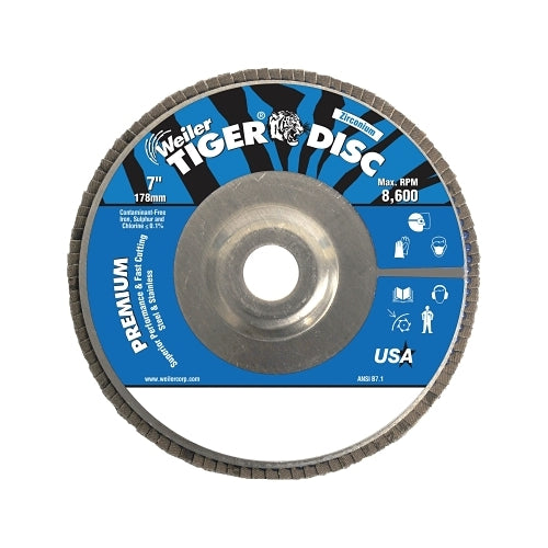 Weiler Tiger® Disc Angled Style Flap Discs, 7 In, 36 Grit, 7/8 Arbor A ...