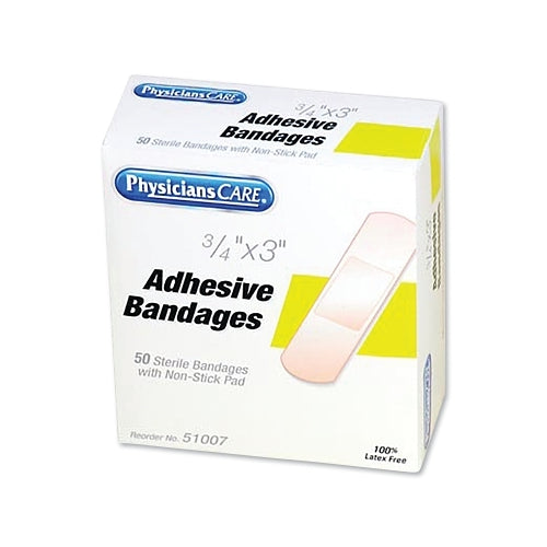 First Aid Only Plastic Adhesive Strip, 3/4 Inches X 3 In, Bandages, 50 ...
