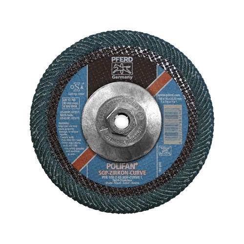 Pferd Polifan® Z Sgp Curve Steelox Flap Disc, 7 Inches Dia X 7/8 Inche ...