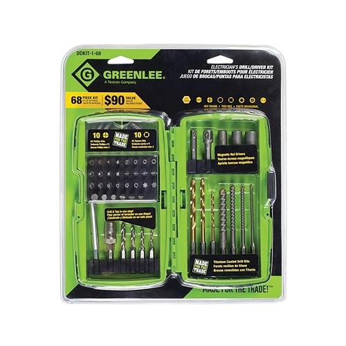 Greenlee 68-Piece Electricians Drill Driver Kit, 1/4 Inches Hex - 1 pe ...