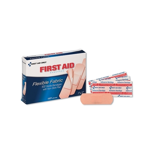 First Aid Only Fabric Bandage, 1 Inches X 3 In, 100/Box - 12 per CA ...