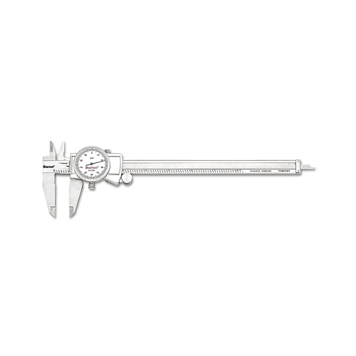 Ls Starrett 3202 Series Dial Caliper, 0 In-8 In, Stainless Steel - 1 p ...
