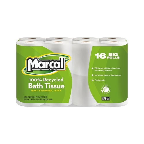 Marcal 100% Recycled Two-Ply Bath Tissue, White - 96 per CT - MRC16466 ...