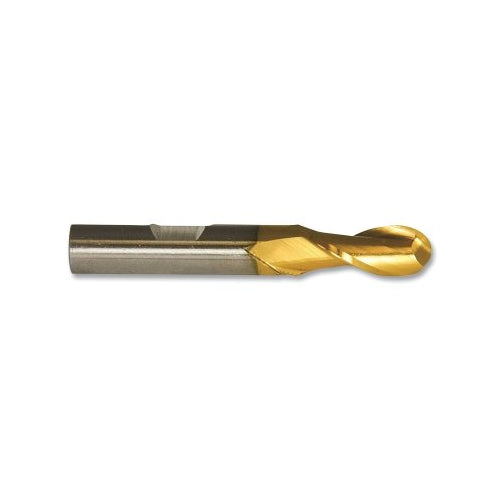 Cleveland Hg-2B Single End High-Speed Steel Ball Nose End Mill, 2 Flut ...