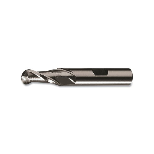 Cleveland Hg-2B Single End High-Speed Steel Ball Nose End Mill, 2 Flut ...