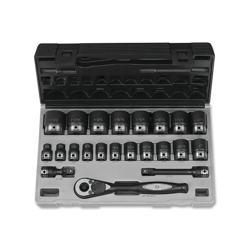 Grey Pneumatic Duo-Socket® Impact Socket Set, 1/2 Inches Dr, 6-Pt, Std ...