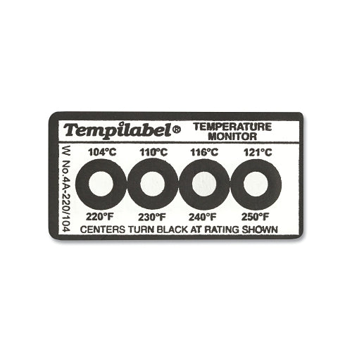 Tempil Tempilable® Series 4 Temperature Indicating Label, 130° F, 1.77 ...