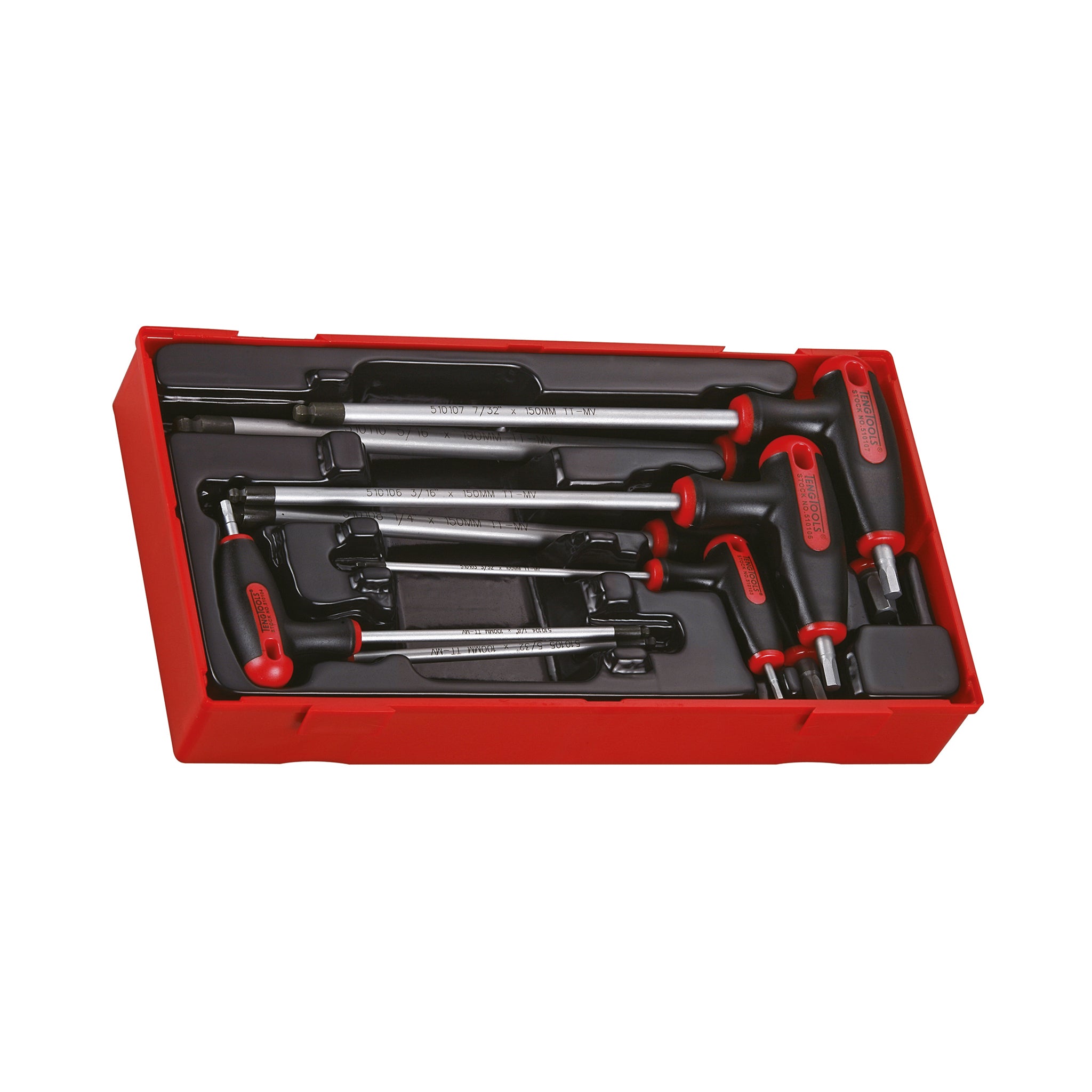Teng Tools 7 Piece SAE T Handle Ball Point Hex Allen Key Set (3/32 Inc ...