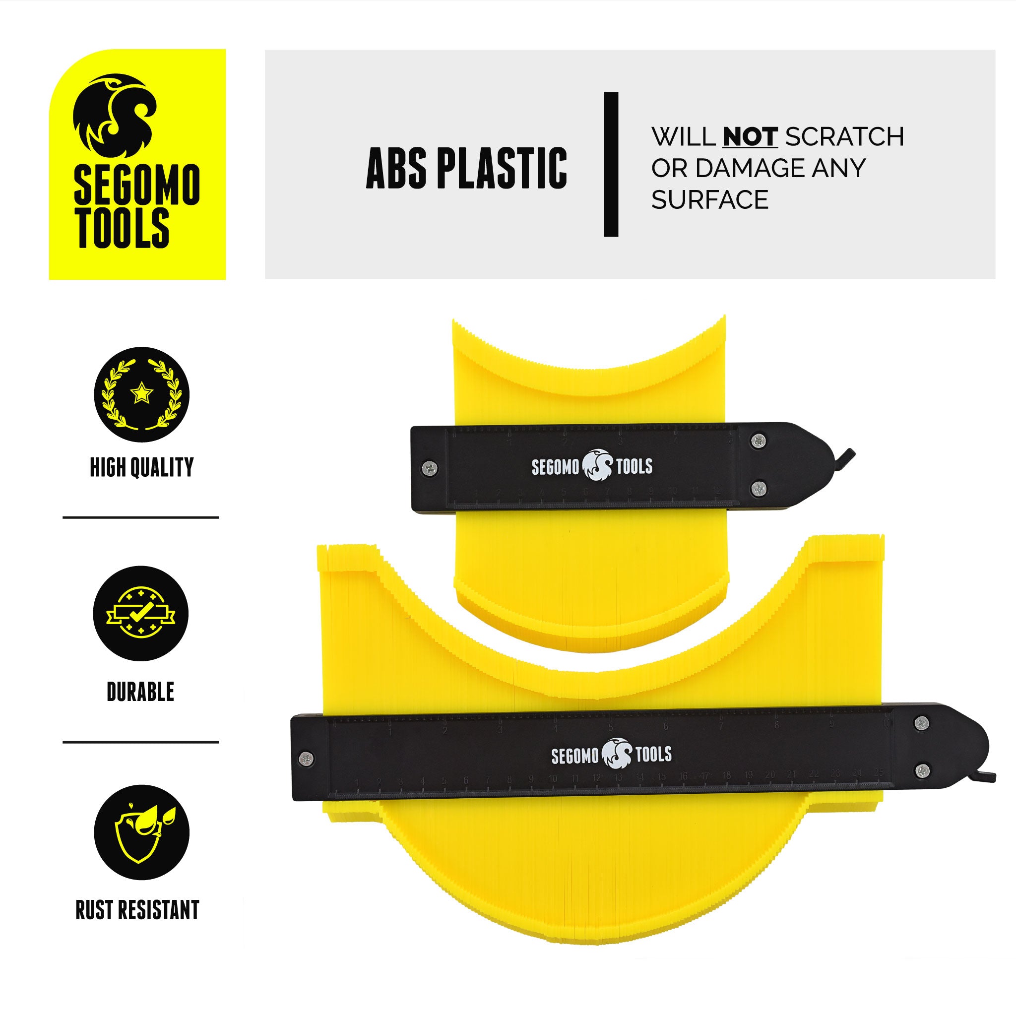 Segomo Tools 2 Piece 5 Inch & 10 Inch Contour Profile Locking Gauge