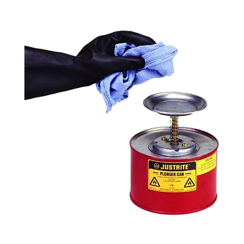 Justrite Plunger Cans, Hazardous Liquid Storage Can, 2 Qt, Red - 1 per ...